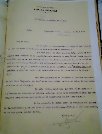 Carta de Ramón Unzaga del 17-12-1915 a la Asociación de Football de ...